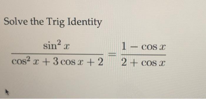 Solved Solve the Trig Identity | Chegg.com