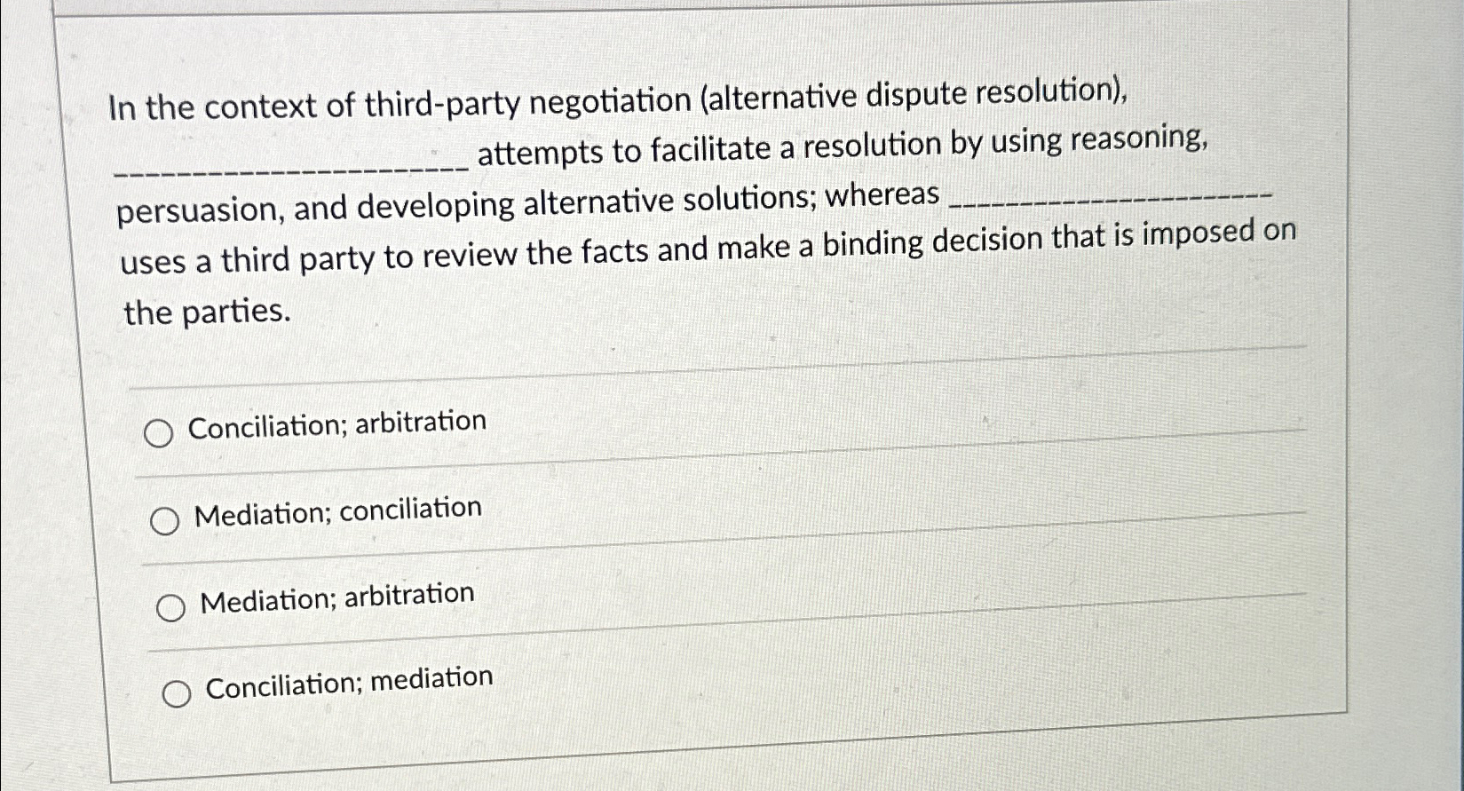 Solved In the context of third-party negotiation | Chegg.com