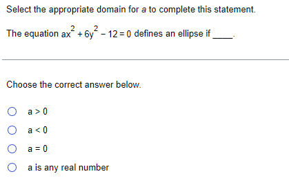 Solved Select the appropriate domain for a to complete this | Chegg.com