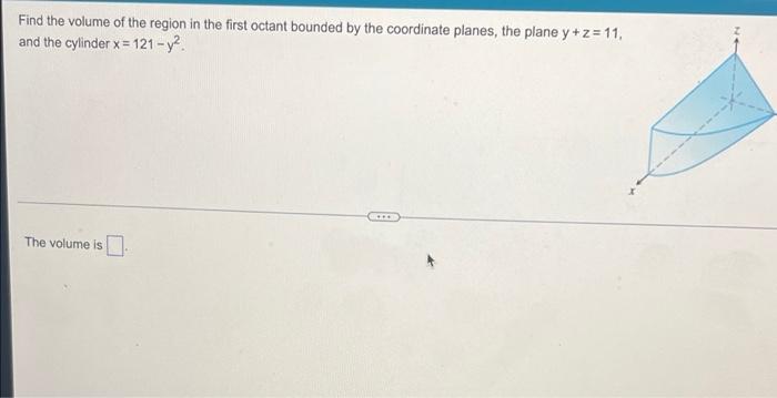 Solved Find the volume of the region in the first octant | Chegg.com