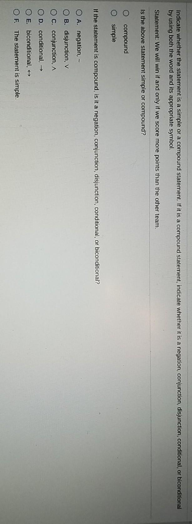 Solved Indicate whether the statement is a simple or a | Chegg.com