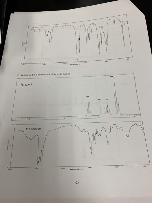 Solved c) Compound 3, a compound of formula CHN 'H NMR IR | Chegg.com