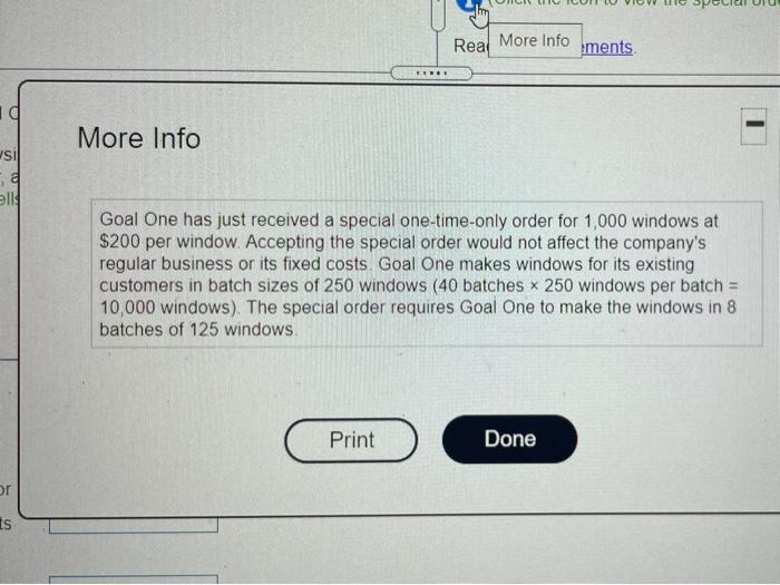 Solved The Goal One Company manufactures windows its | Chegg.com
