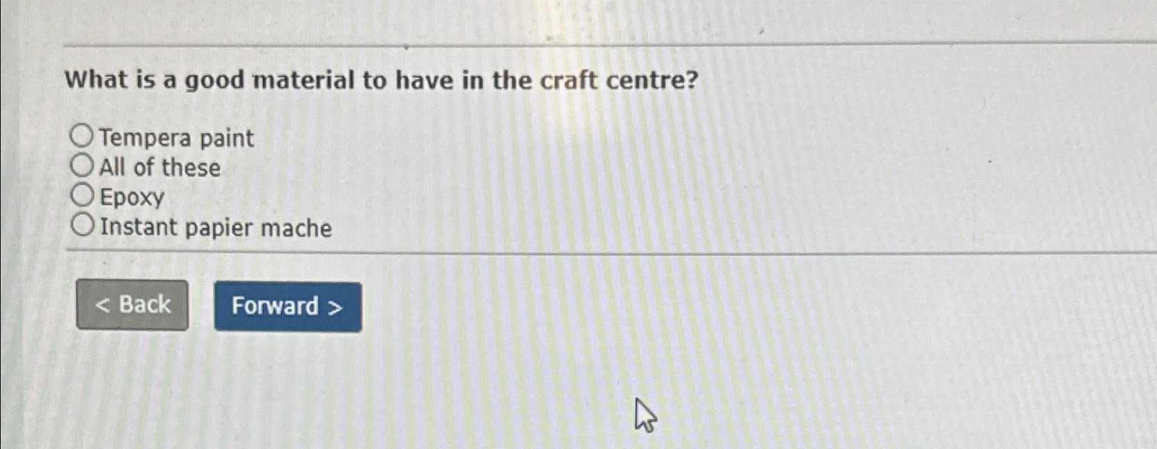 Solved What is a good material to have in the craft | Chegg.com