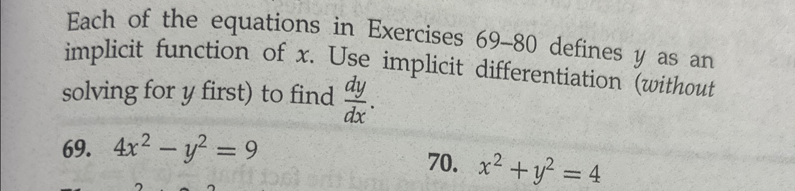 Solved Each of the equations in Exercises 69-80 ﻿defines y | Chegg.com
