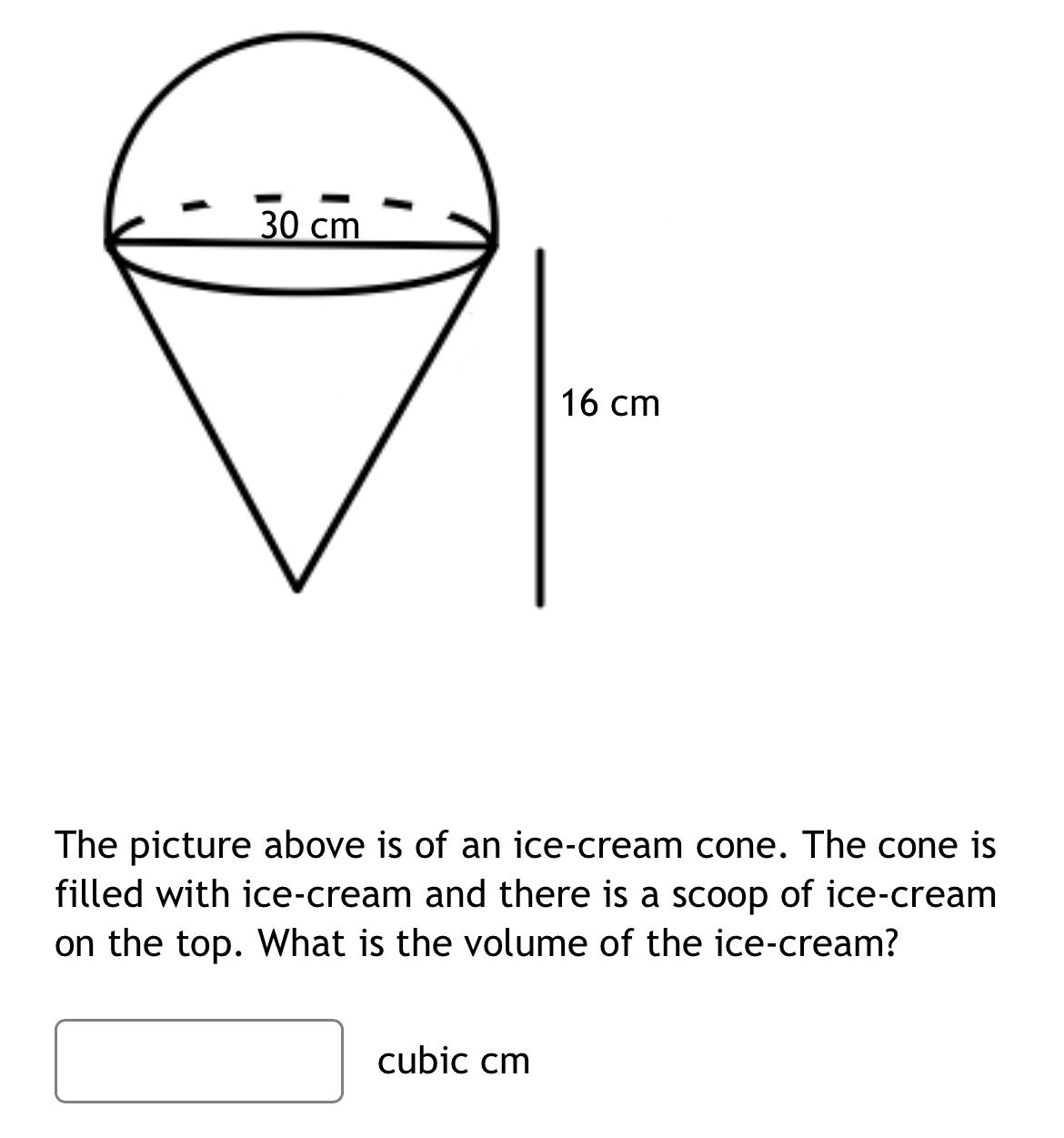 Solved The picture above is of an ice-cream cone. The cone | Chegg.com