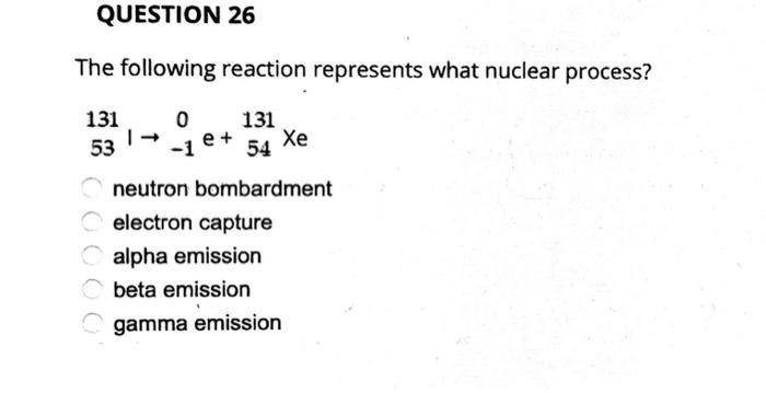 Solved The following reaction represents what nuclear | Chegg.com