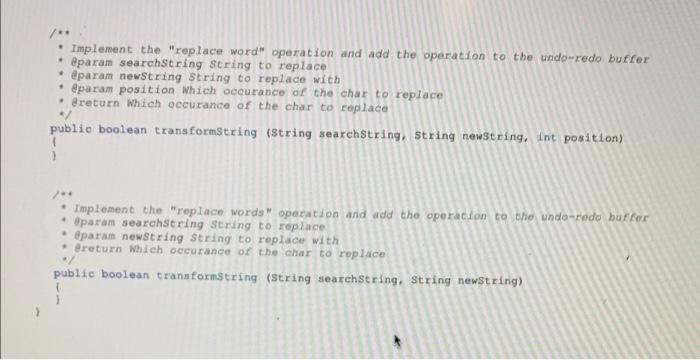 Looking for help with the code for the undo and redo | Chegg.com