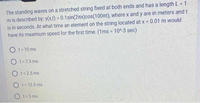 Solved The standing waves on a stretched string fixed at | Chegg.com