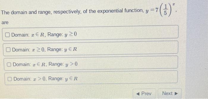 Solved The domain and range, respectively, of the | Chegg.com
