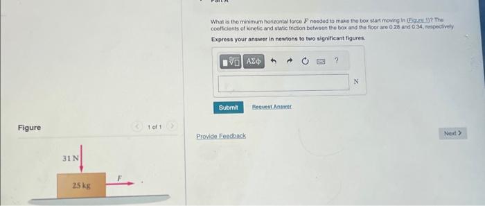 Solved What is the minimum horizontal force F noeded to make | Chegg.com