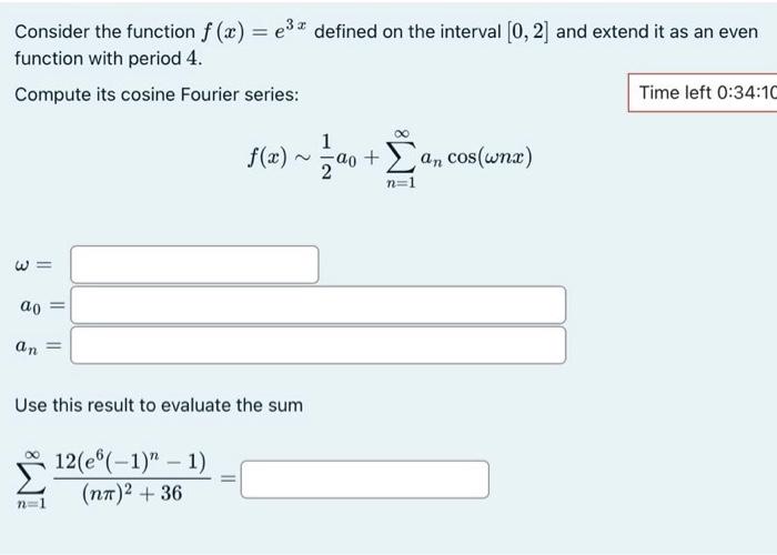 Solved Consider the function f(x)=e3x defined on the | Chegg.com