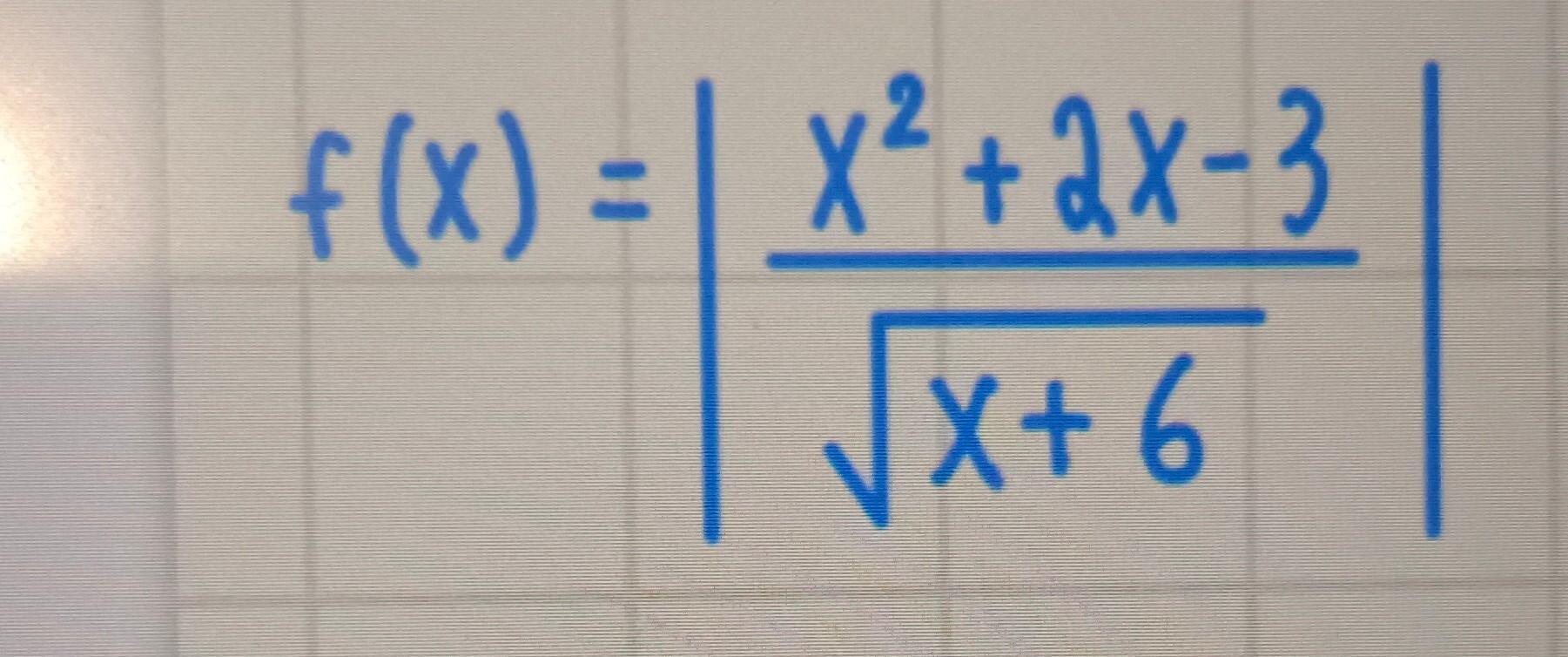 Solved f(x)=∣∣x+6x2+2x−3∣∣ | Chegg.com