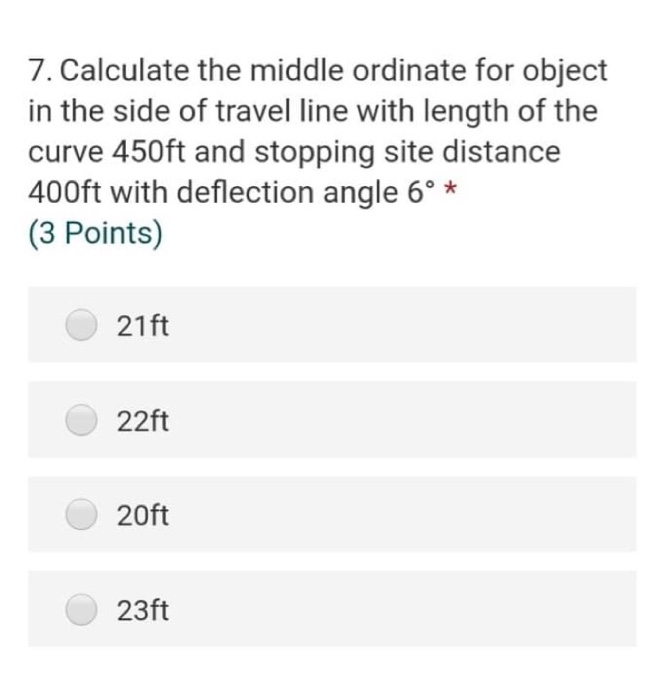 Solved 7. Calculate the middle ordinate for object in the | Chegg.com