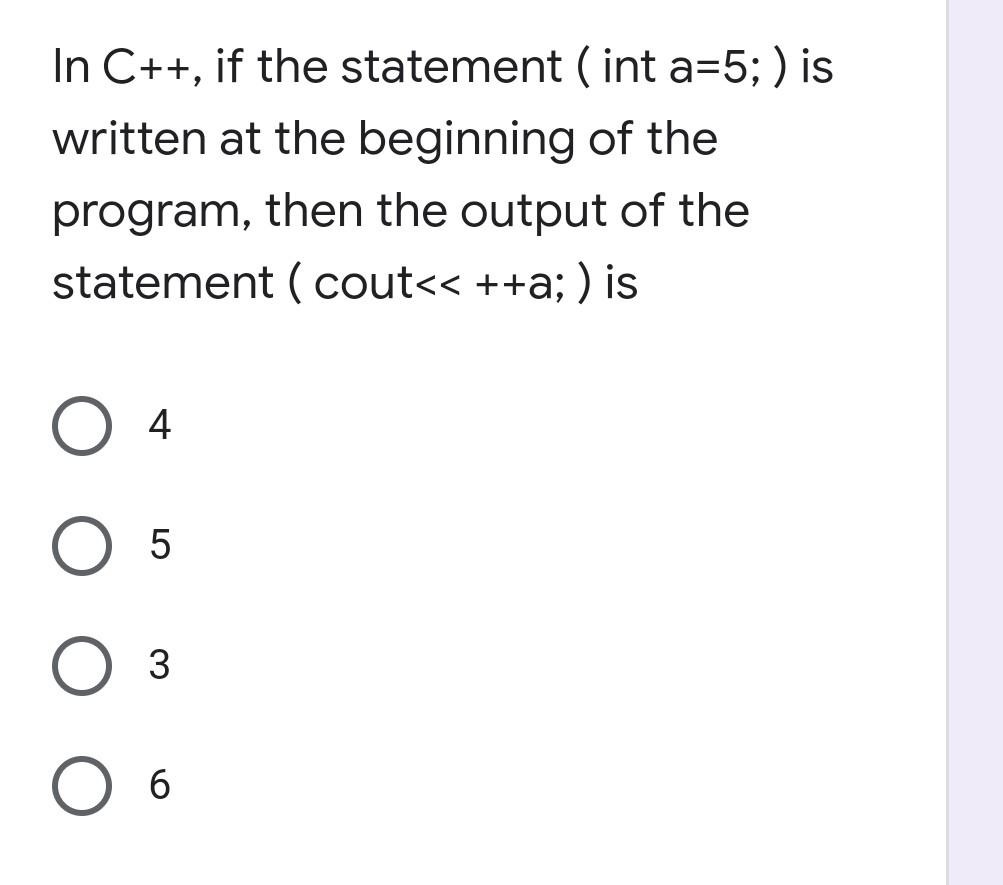 Solved In C++, the output of the statement ( cout