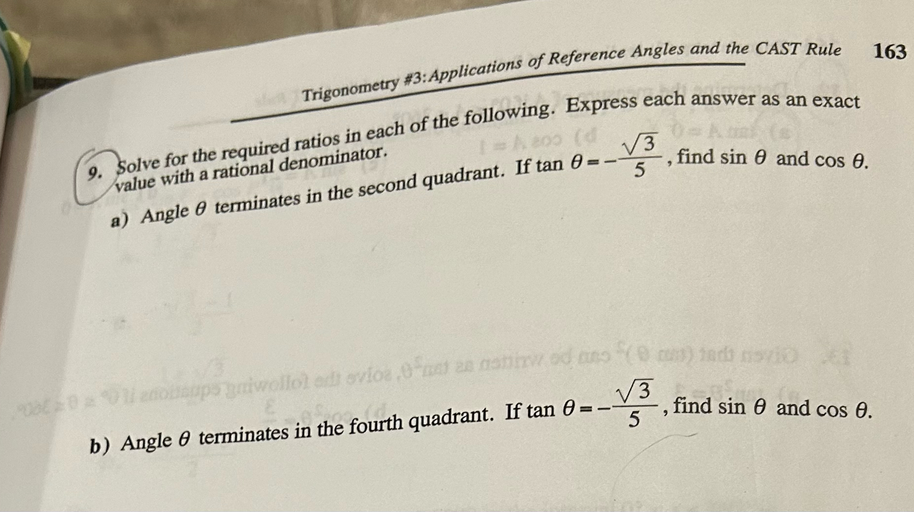 Solved Trigonometry #3:Applications of Reference Angles and | Chegg.com