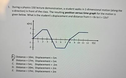 Solved During a physics 150 lecture demonstration, a student | Chegg.com