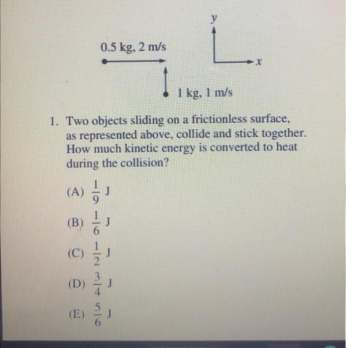Solved 1. Two objects sliding on a frictionless surface, as | Chegg.com Solved 1. Two objects sliding on a frictionless surface, as | Chegg.com