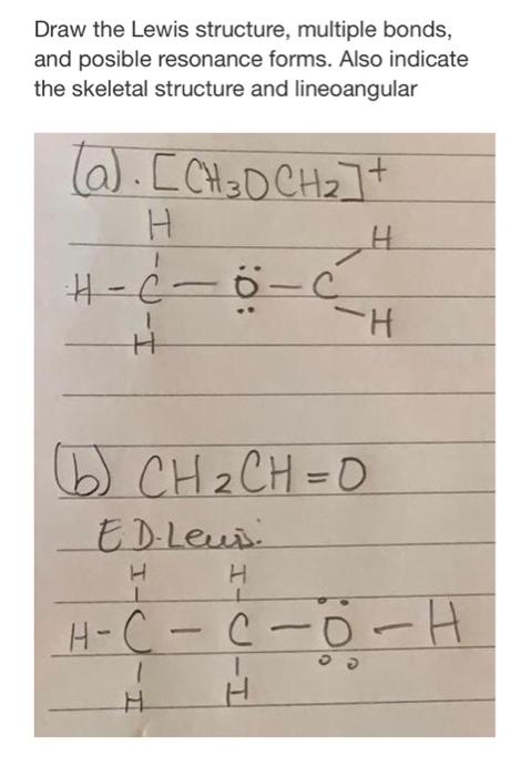 Solved Draw the Lewis structure, multiple bonds, and posible | Chegg.com