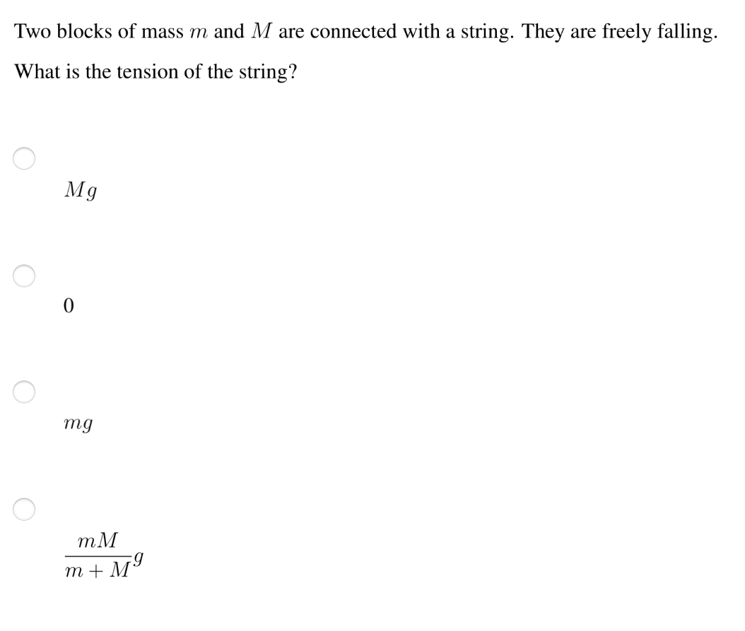 Solved Two blocks of mass m ﻿and M ﻿are connected with a | Chegg.com