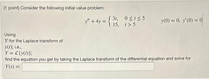 Solved (1 point) Consider the following initial value | Chegg.com