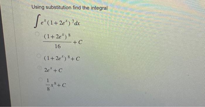 Solved Using substitution find the integral | Chegg.com
