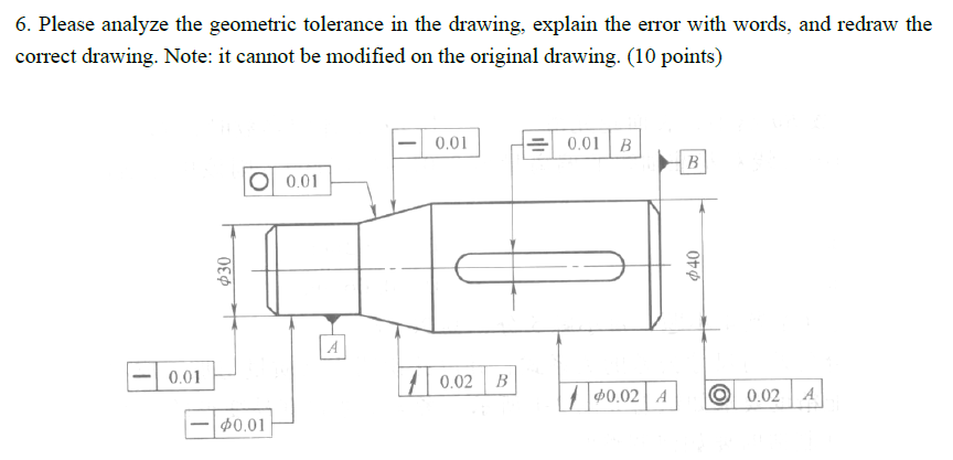 Solved Please analyze the geometric tolerance in the | Chegg.com