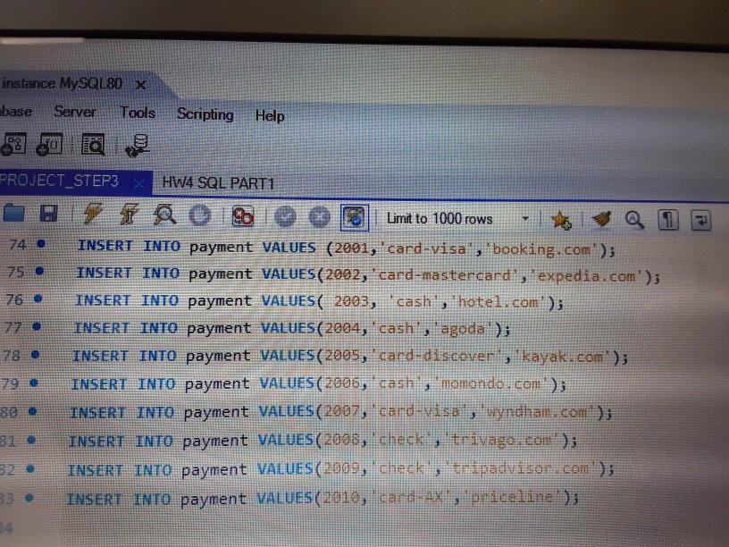 Solved ECT_STEP3 HW4 SQL PART1 | @O CREATE DATABAse smart | Chegg.com