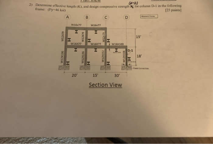 Solved 2) Determine effective length(K), and design | Chegg.com