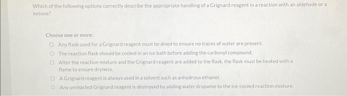 Solved Which of the following options correctly describe the | Chegg.com