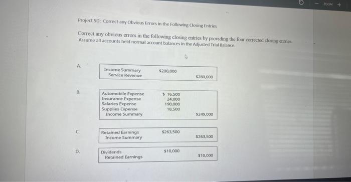 Solved Project 5D: Correct any Obvious Errors in the | Chegg.com