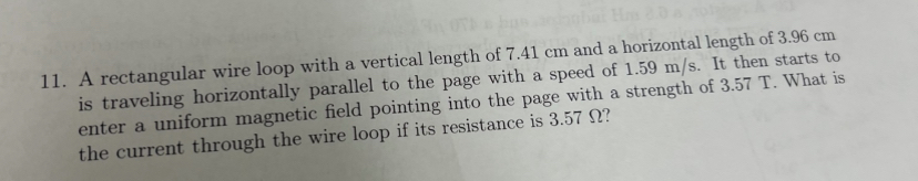 Solved A rectangular wire loop with a vertical length of | Chegg.com