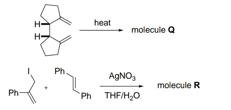Solved H- heat molecule Q Ph AgNO3 molecule R Ph THF/H2O | Chegg.com