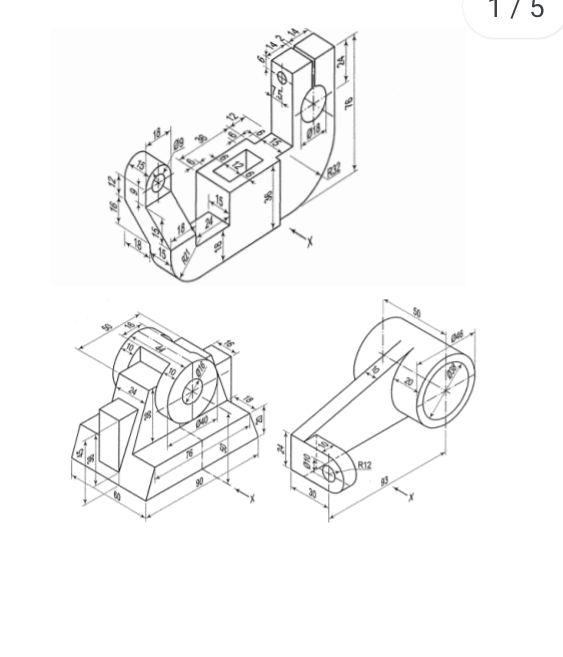 Solved draw in third angle projection | Chegg.com