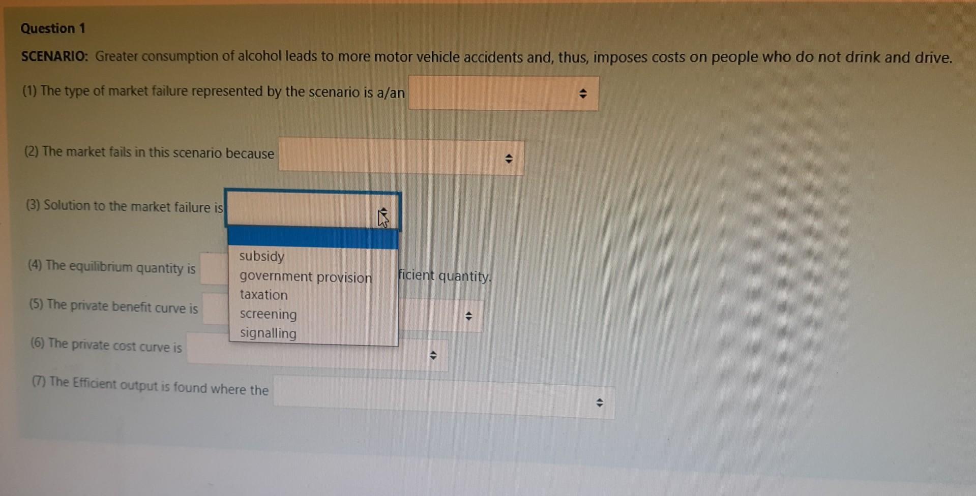 Solved SCENARIO: Greater consumption of alcohol leads to | Chegg.com