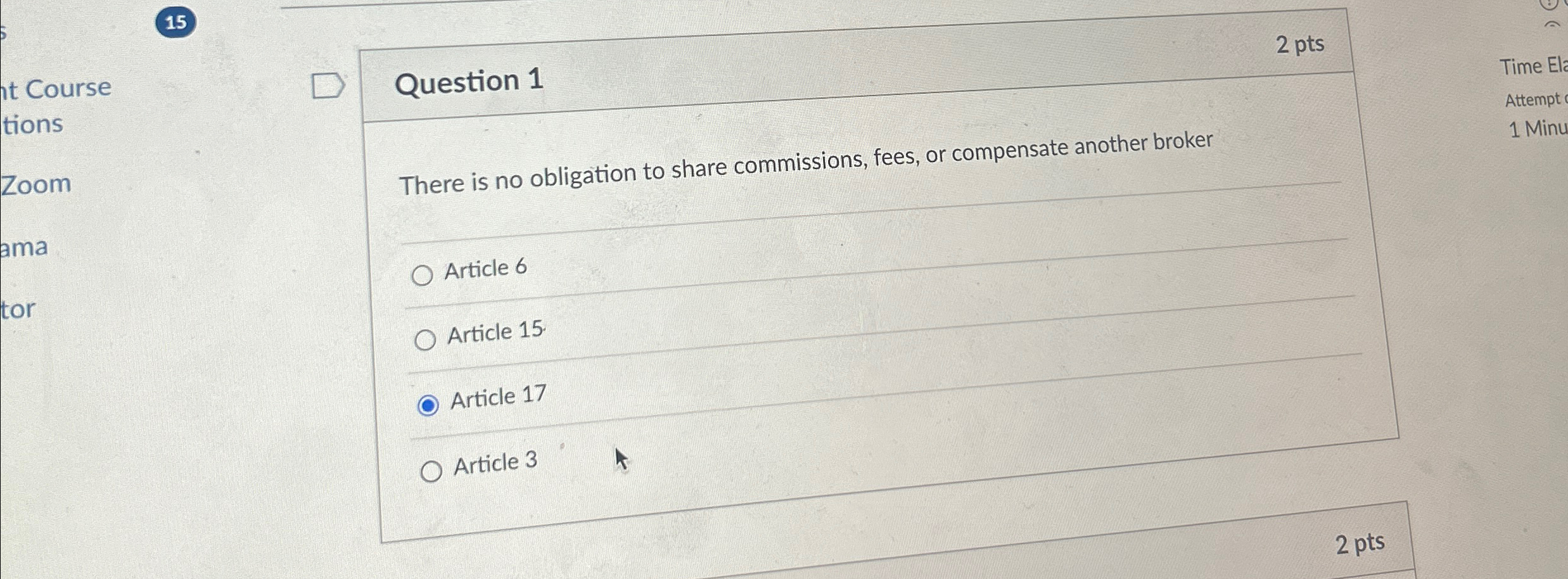 Solved 15Question 12 ﻿ptsth CoursetionsZoomThere is no | Chegg.com