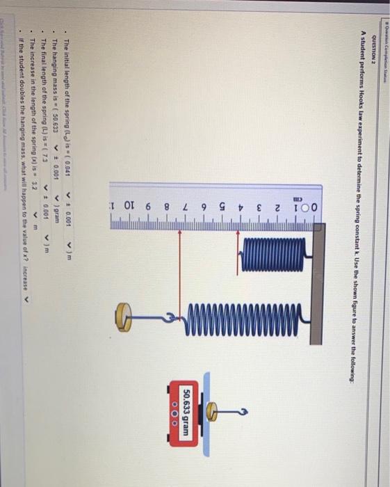 Solved QUESTION 2 A student performs Hooks law experiment to | Chegg.com