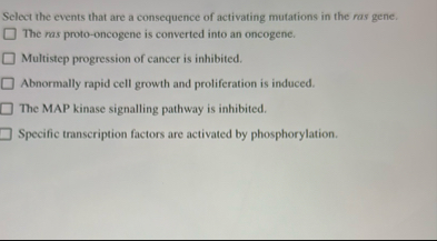 Solved Select the events that are a consequence of | Chegg.com