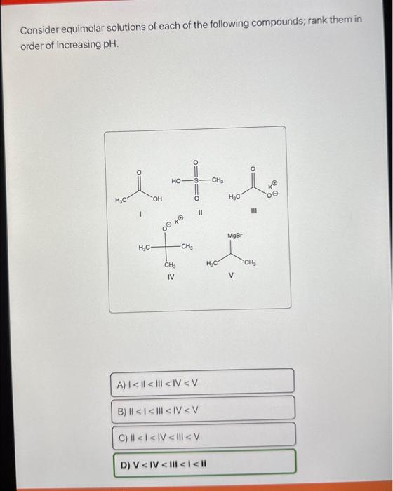 Solved Consider equimolar solutions of each of the following | Chegg.com