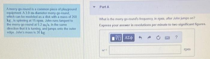 Solved A merry-go-round is a common plece of playground | Chegg.com