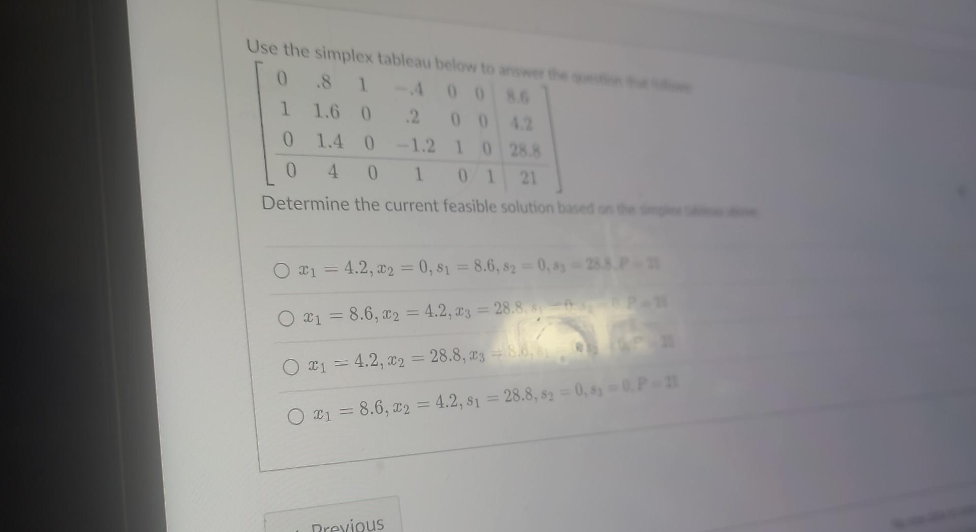 Solved Use the simplex tableau below to answer then | Chegg.com