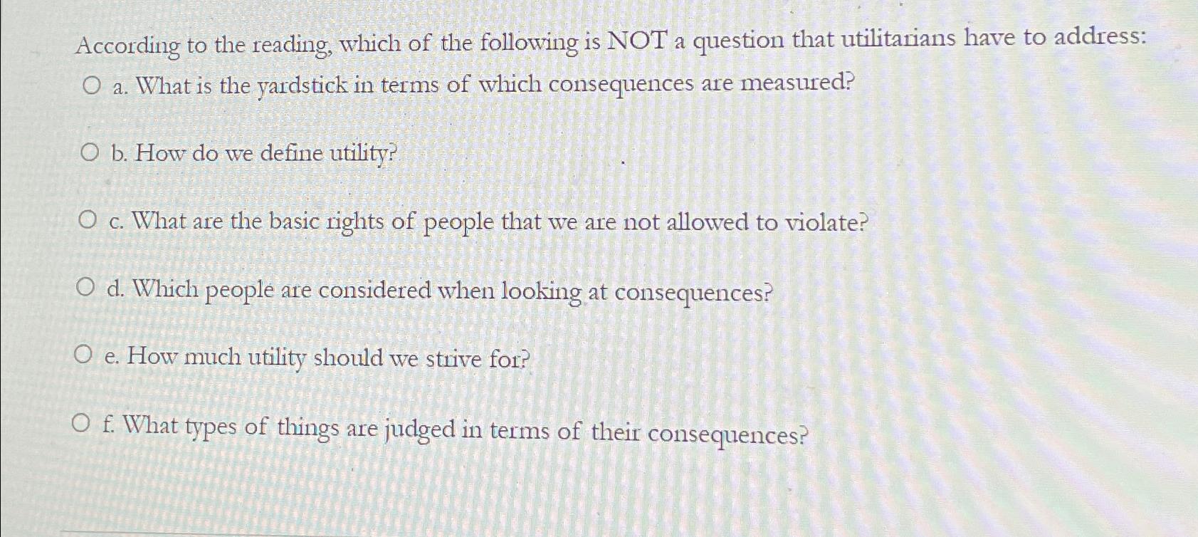 Solved According to the reading, which of the following is | Chegg.com