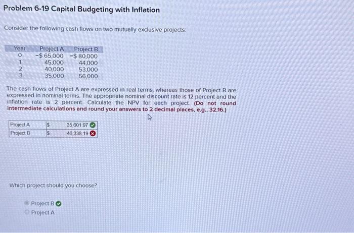 Solved Problem 6-19 Capital Budgeting with Inflation | Chegg.com Solved Problem 6-19 Capital Budgeting with Inflation | Chegg.com
