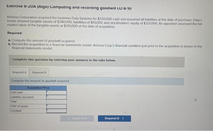 Solved Exercise 8 -2UA (Algo) Computing and recording | Chegg.com