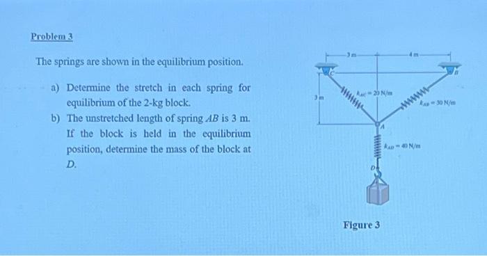 Solved The springs are shown in the equilibrium position. a) | Chegg.com