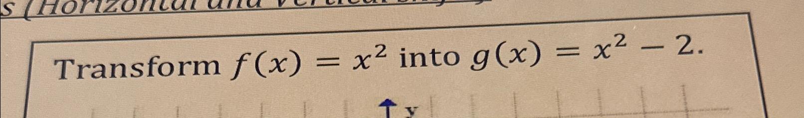 Solved Transform f(x)=x2 ﻿into g(x)=x2-2. | Chegg.com