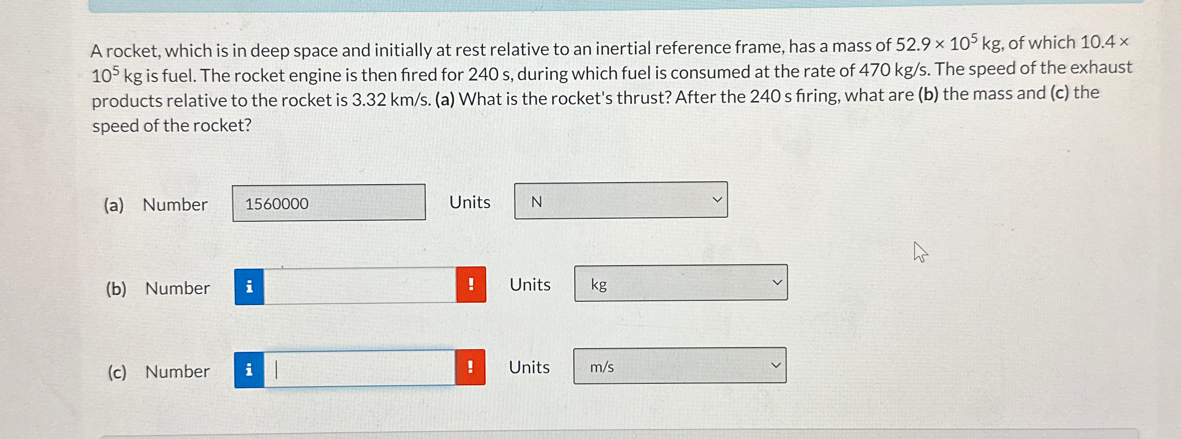 Solved A rocket, which is in deep space and initially at | Chegg.com