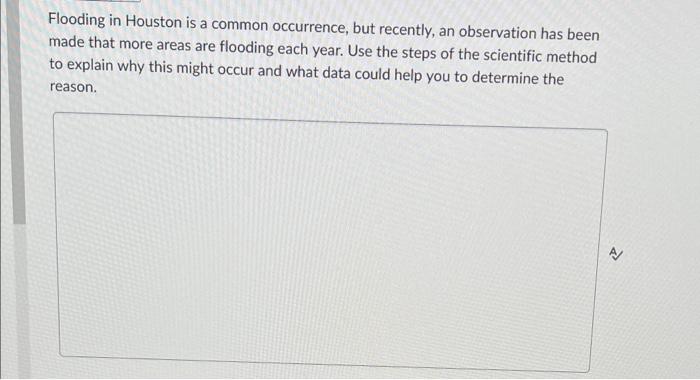 Solved Flooding in Houston is a common occurrence, but | Chegg.com