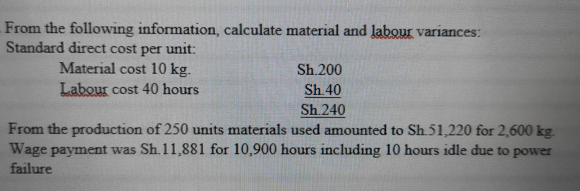 Solved From the following information, calculate material | Chegg.com