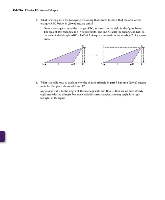 Solved CA-246 Chapter 12 - Area of Shapes 3. What is wrong | Chegg.com